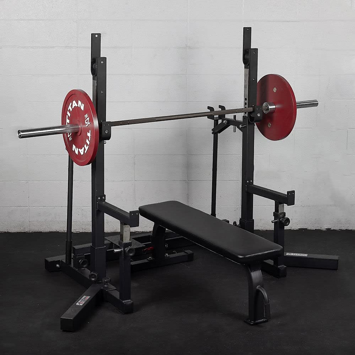 Titan Fitness Competition Bench and Squat Rack Combo, Rated 1,000 LB, Competition Standards, Fully Adjustable