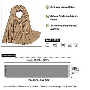 SWAT PANY Pashmina shawls and wraps for Evening Dresses Camel Scarf for Women Winter Shawl Wraps for Women Weedings