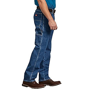 Dickies mens Relaxed Fit Carpenter jeans, Stone Washed, 38W x 32L US