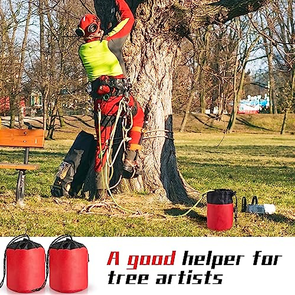 Tanlade 2 Pcs Arborist Throw Bag Throw Line Storage Bag Drawstring Safety Throw Rope Rescue Bag for Tree Rock Climbing High Limb Throwing