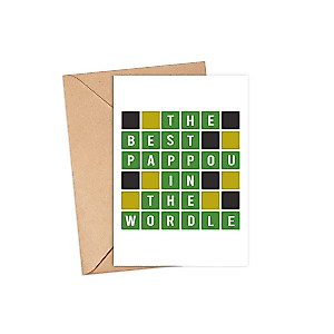 MoltDesigns Wordle For Pappou Card - The Best Pappou In The Wordle - Pappou Gift Wordle - Wordle Themed Fathers Day Card - Wordle Lover Card - Word Game - Birthday Pappou Card - Fathers Day Idea Gift