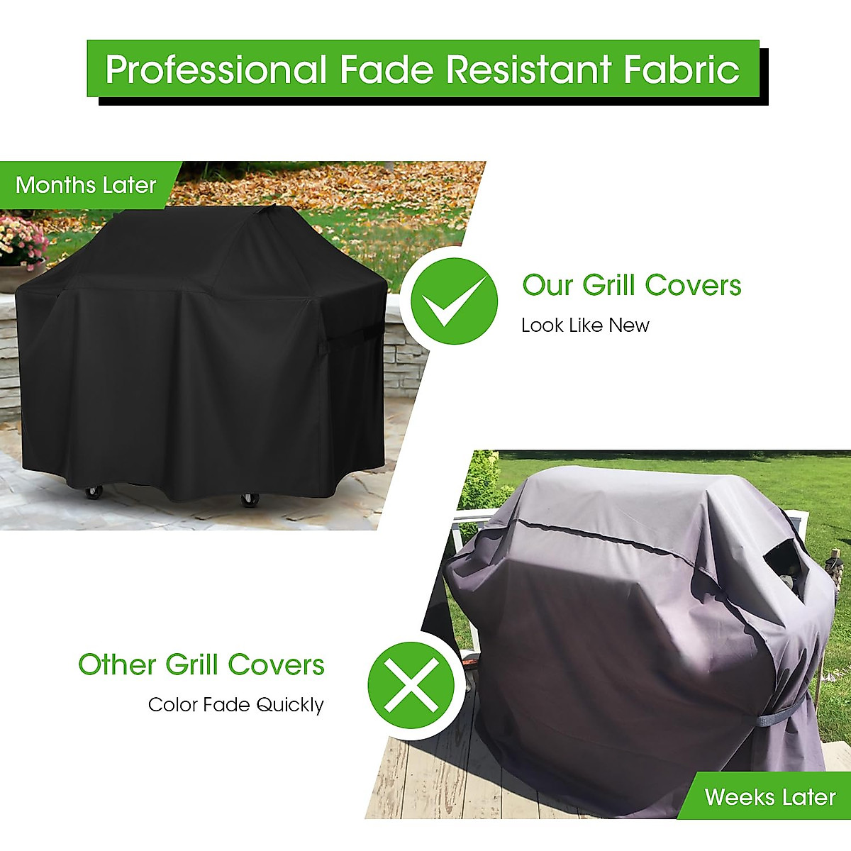 Mightify 63 Inch Grill Cover, Outdoor Gas Grill BBQ Cover Heavy Duty Waterproof and Fade Resistant Compatible with Weber Genesis 300 Series Grills, Compared to Weber 7757
