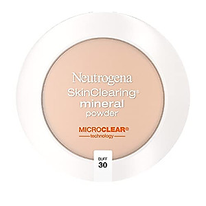 Neutrogena SkinClearing Mineral Acne-Concealing Pressed Powder Compact, Shine-Free & Oil-Absorbing Makeup with Salicylic Acid to Cover, Treat & Prevent Acne Breakouts, Buff 30, .38 oz (Pack of 2)