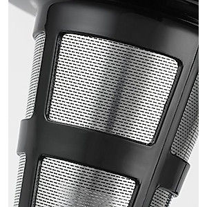 Java Concepts Pour Over Filter and 2 Double-Wall Glass, Black with 2 Mugs