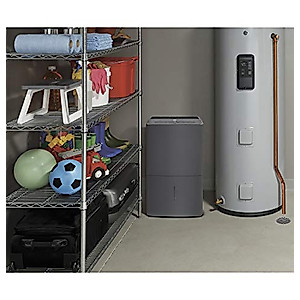 GE Energy Star Portable Dehumidifier 50 Pint with Pump, Perfect for Bedroom, Basement & Garage, Ideal for High Humidity Areas, Built-in Pump Eliminates Need to Check Water Levels, Grey