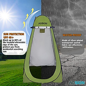 AOSION Privacy Shower Tent,Pop Up Changing Tent,Camp Bathroom Changing Dressing Room,Portable Toilet Tent with Carry Bag for Camping, Beach, Green.