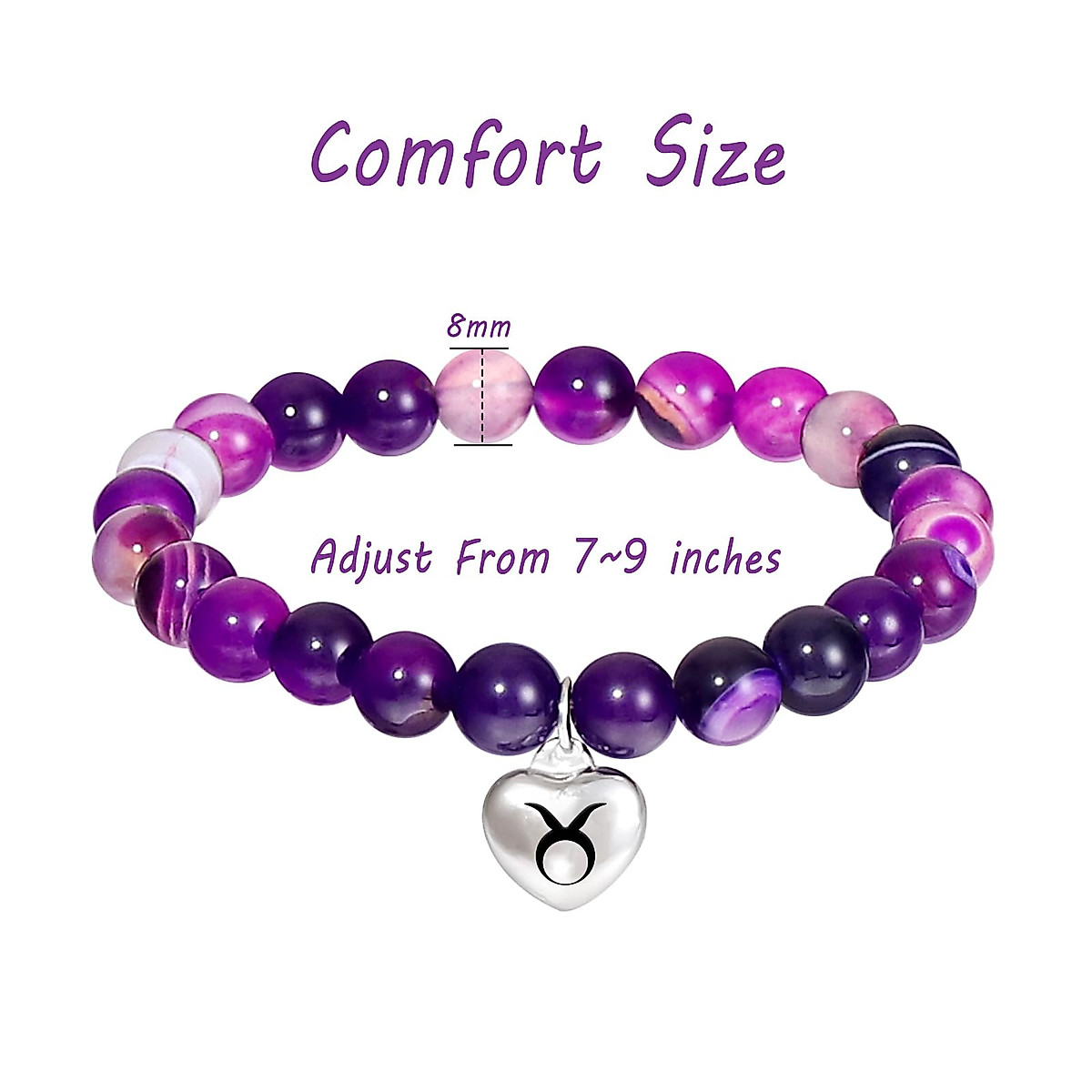 OFKAIS Zodiac Taurus Bracelet Gifts, Taurus Gifts for Women's Birthday, Valentine, Thanksgiving, Christmas & End of Year, Natural Stone Horoscope Beaded Zodiac Bracelet