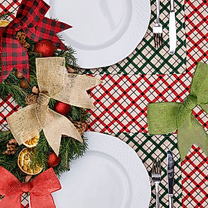 6 Rolls Wired Christmas Ribbon 30 Yards 2-1/2'' Wired Edge Burlap Ribbons for Christmas Thanksgiving DIY Gift Wrapping Wedding Floral Bows Crafts