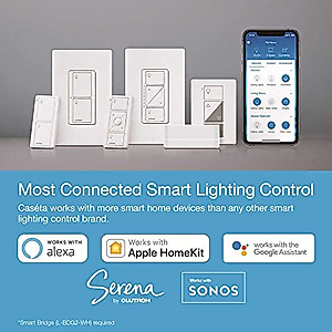 Lutron Caseta Wireless 150-Watt Double Pole 3-Way Wireless White Indoor Touch Dimmer Model # P-PKG1W-WH-R