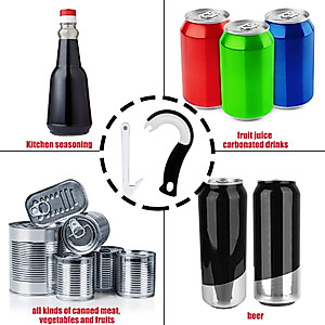 4 Pack Easy Open Ring Pull Can Opener Easy Grip Opener Ring-Pull Helper for Ring Pull Tab Cans Tins Bottles, 2 Sizes