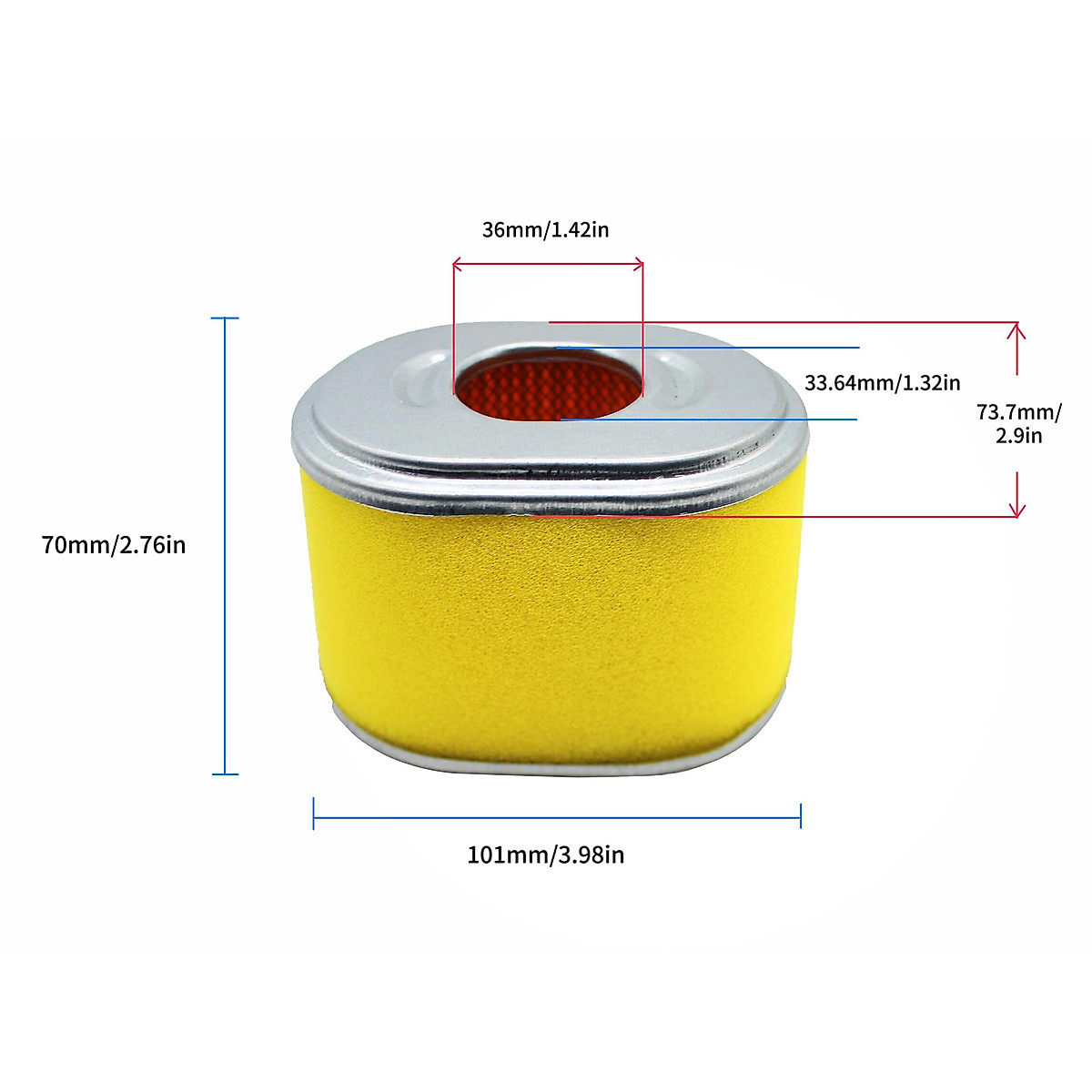 4 Pack GX140 GX160 GX200 Air Filter Fits for Honda,17210-ZE1-505, 17210-ZE1-820, 17210-ZE1-822, 17210-Z4M-821, 4 PCS Plus Pre Filters