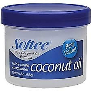 Softee Pure Coconut Oil Formula Hair and Scalp Treatment 3 Ounces each 2 Pack (6 Ounces Total)