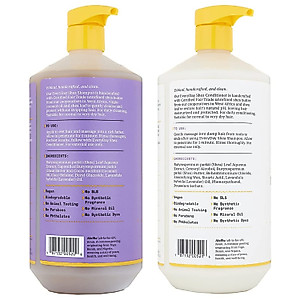 Alaffia EveryDay Shea Shampoo and Conditioner - Normal to Very Dry Hair, Cleans and Protects, Supports Balance pH for Luxurious Locks with Shea Butter and Coconut Oil, Lavender, 32 Oz Each