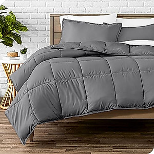 Bare Home Comforter Set - Twin Extra Long Size - Ultra-Soft - Goose Down Alternative - Premium 1800 Series - All Season Warmth (Twin/Twin XL, Grey)