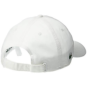 Lacoste Mens Sport Solid Taffeta Side Croc Hat, White, One Size