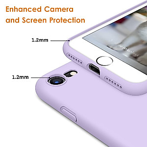 DTTO for iPhone SE Case 2020/2022, iPhone 7 8 Silicone Phone Case, [Romance Series] Shockproof Phone Case with Honeycomb Grid Cushion for Apple iPhone 7/8/SE 2020/2022, 4.7 inch, Lavender