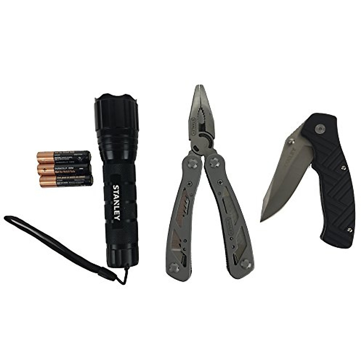Stanley 12 in 1 Multi Tool Folding Pocket Knife 150 Lumens LED Light Set STHT 81502, Black