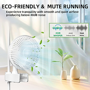 Simple Deluxe Clip Fan, 6-Inch Grow Tent Fan, Monkey Fan, Adjustable 90° Angles, 15W, 2-Speeds Control, 1 Pack