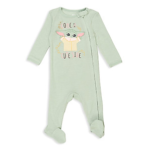 STAR WARS The Child Newborn Baby Girls 2 Pack Zip Up Sleep N' Plays Pink/Green 3-6 Months