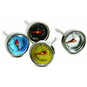 Norpro Mini Steak Thermometers, Set of 4, Silver