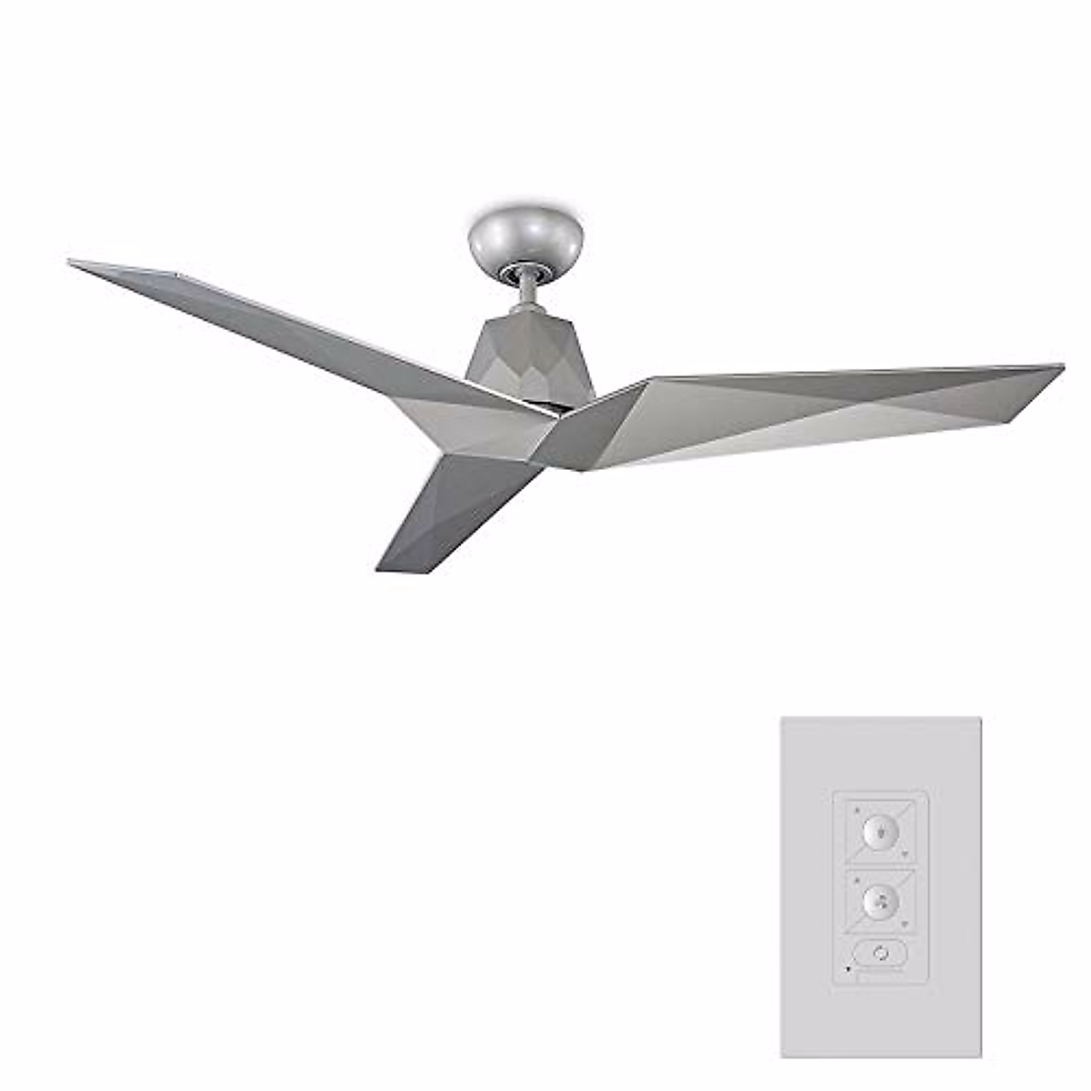 Vortex Smart Indoor and Outdoor 3-Blade Ceiling Fan 60in Automotive Silver with Remote Control works with Alexa, Google Assistant, Samsung Things, and iOS or Android App