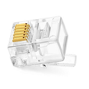NECABLES 20Pack Telephone Modular Plug RJ11/RJ12 6P6C Connector for Phone Line Cord (Compatible with Both Solid and Stranded Wire)