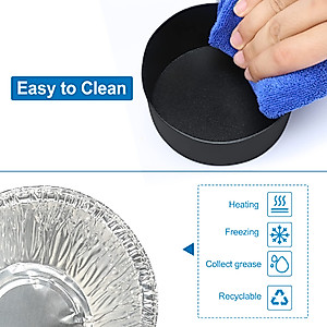 Uniflasy Grease Cup and Grease Clip fits CharBroil Gas Grill, with 15Pack Aluminum Foil Liner, Grease Catch Cup for Masterbuilt 30inch Smoker, for Kenmore and Other Similar Outdoor Grills