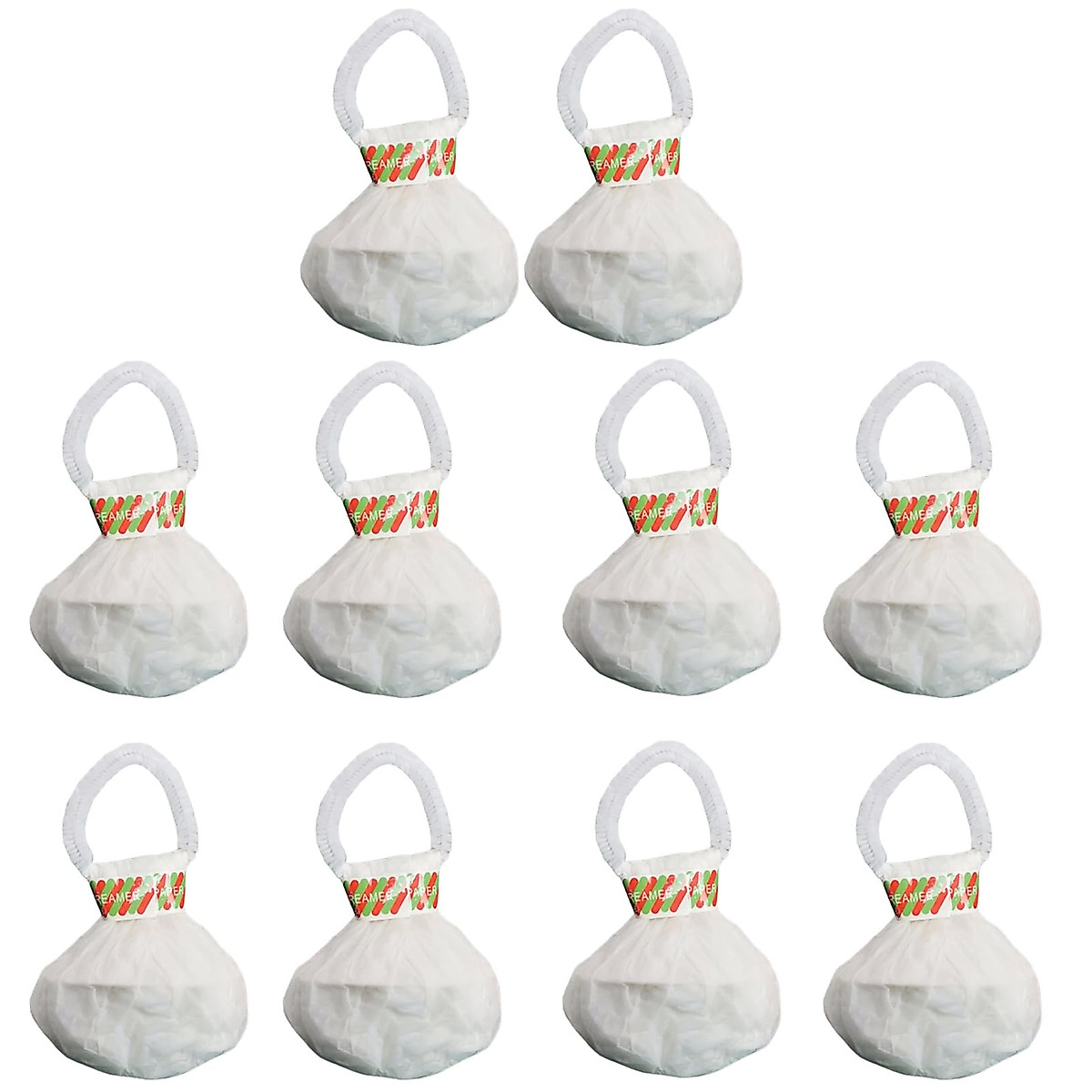 Hand Throw Streamers 10pcs Streamer Popper for Birthday Wedding School Opening Graduation Retirement Party Celebration No Mess Confetti Paper Ribbon White