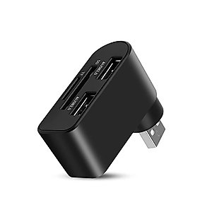 WJCCY USB Hub 2.0 SD TF Card Reader Adapter Splitter Power Interface USB Card Reader for Computer Laptop PC