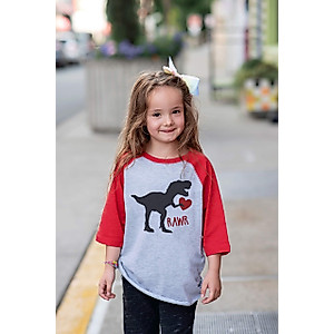 7 ate 9 Apparel Kids Dinosaur Happy Valentine's Day 5T Red Shirt
