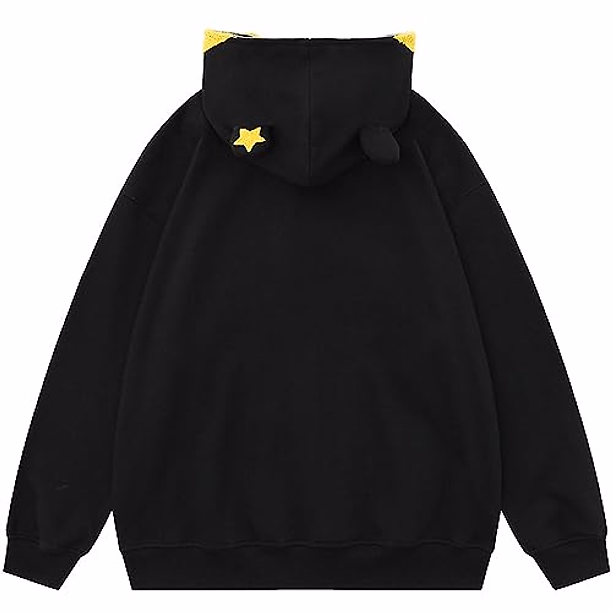 Amiblvowa Full Zip Up Hoodie Y2k Women Men Oversized Long Sleeve Graphic Grunge Sweatshirt Teen Girl Harajuku Pullover Jacket (Black Funny Star, S)