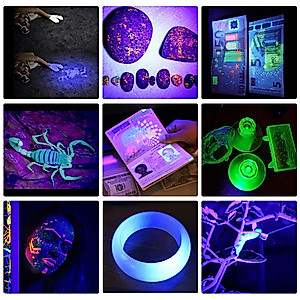 EOWCO UV Flashlight 365nm & 395nm, Ultraviolet Black Light Flashlights, Handheld Zoomable Blacklight Torch Wood's Lamp, Detector for Pet Urine Dry Stains, Resin Curing, Rocks, Scorpions Finder