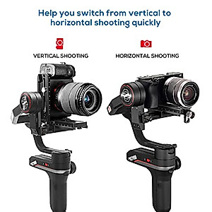 EaxanPic Aluminum L Bracket Vertical Horizontal Switching Quick Release Plate for DJI Ronin RS2 RSC2 Zhiyun Weebill-S Gimbal Stabilizer Tripod Monopod and SLRs