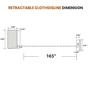 HandyAndy Heavy Duty Retractable Clothesline for Indoor & Outdoor - Retracting Laundry Drying Clothes Line with Wall Mount | Clothesline Pulley Kit for Backyard, Balcony, Patio, Bath Room & More!