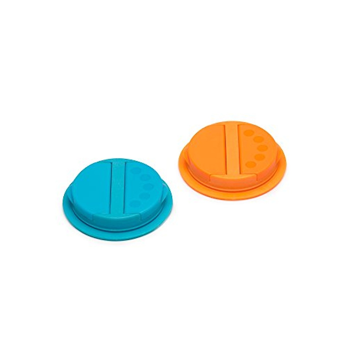 Jarware Spice Lids for Regular Mouth Mason Jars, Set of 2, Orange and Blue