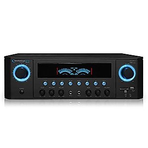 Professional Home Stereo Receiver with USB and SD Card Inputs, MP3 (AUX), 1000 Watts, 2 Mic Inputs, Recorder, Wireless Remote, FM Digital Tuner