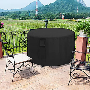Jungda Patio Furniture Covers Round,32 Inch Outdoor Round Table Cover Waterproof,Round Patio Furniture Cover for All Weather Resistant - 32 x 28 Inch