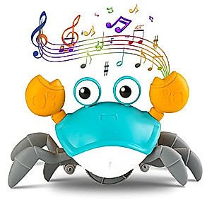 Crawling Crab Baby Toy, Infant Tummy Time Toy: Interactive Walking Dancing Crab Toy with Music & Lights, Crawling Toys for Babies 3-18 Months, Fun Moving Toy Gifts for Toddlers 2 3 4 5 Year Old
