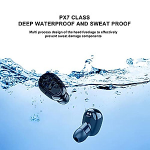 Wireless Earbuds TWS Bluetooth 5.0 Headphones W/Digital Display Charging Case 4Hrs Endurance Time 9D Stereo IPX7 Waterproof Sweatproof in-Ear Earphone Binaural HD Call Sports Headset W/Mic