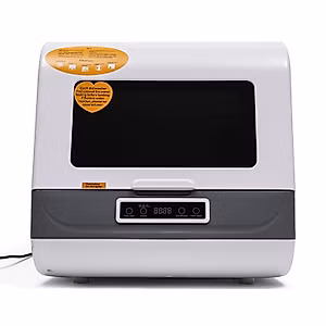 LyeXD Portable Dishwasher Countertop 3 Washing Programs, Mini Dishwasher Countertop for Small Apartments, Dorms and RVs, Portable Dishwasher 17.7x15.8x17.3in, 360° Spraying Water，75°C Hot Air Drying