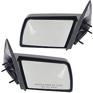 Kool Vue Left & Right Manual Non-Heated Door Mirrors Compatible With Chevrolet C1500 1988-1999 Without Blind Spot Feature Paintable Pair Standard Cab