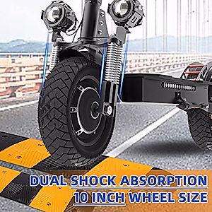 AJOOSOS X700 Electric Scooter, 52V 2600W Dual Motor, 45 MPH Electric Scooter Adults Max Speed, 10” Pneumatic Tires, Dual Suspension, Waterproof, Foldable Scooter Electric for Adults