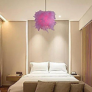 Gralara Feather Lampshade Minimalist Lamp Shade for Table Lamp, Wedding, Coffee Shop, Pink S