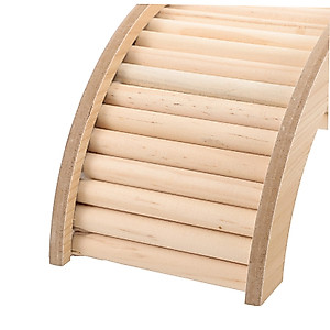 HEALEEP Hamster Toy Bridge Hedgehog Ladder Hamster Chew Toys Guinea Ramp Chinchilla Climbing Ladder Slide for Hamster Bridge Decor Hamster Accessories Wooden Rabbit Arch Bridge