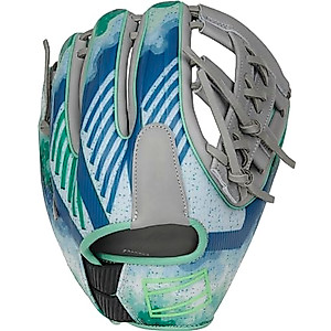 Rawlings | REV1X Baseball Glove | Francisco Lindor Pattern | Right Hand Throw | 11.5" - Split Single Post Web | Grey/Blue/Green