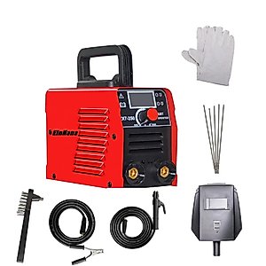 EinNana Welder Machine 110V/120V,Stick MMA Welding Machine IGBT Smart VRD Hot Start with Welding pliers 、Ground Wire、mask 、gloves and 5 welding rods .fits Below 3.2mm Welding rods.