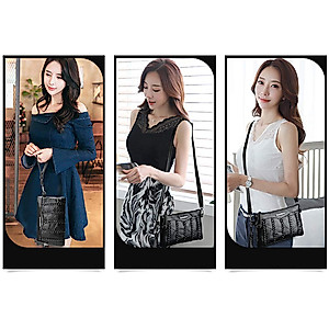 KARRESLY Women's Rivets Studded Shoulder Bag Black Tassel Clutch Bag Cross Body Bags (Black-1-1)