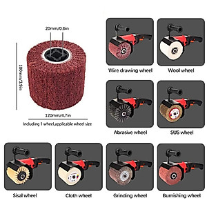 HaTur Electric Burnishing Polishing Machine Handheld Wheel Polisher Sander Wire Drawing Machine for Stainless Steel Metal Wood, 110V 1400W, 8 Speed Adjustable