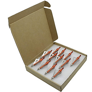 maifield 125 Grain 3 Fixed Blade Bowhunting Broadheads 12 Pcs 1 1/4 Cutting Diameter Screw-in Archery Hunting Head Arrow Tip Crossbows and Compound Bow Arrows (125 Grain 12PK)