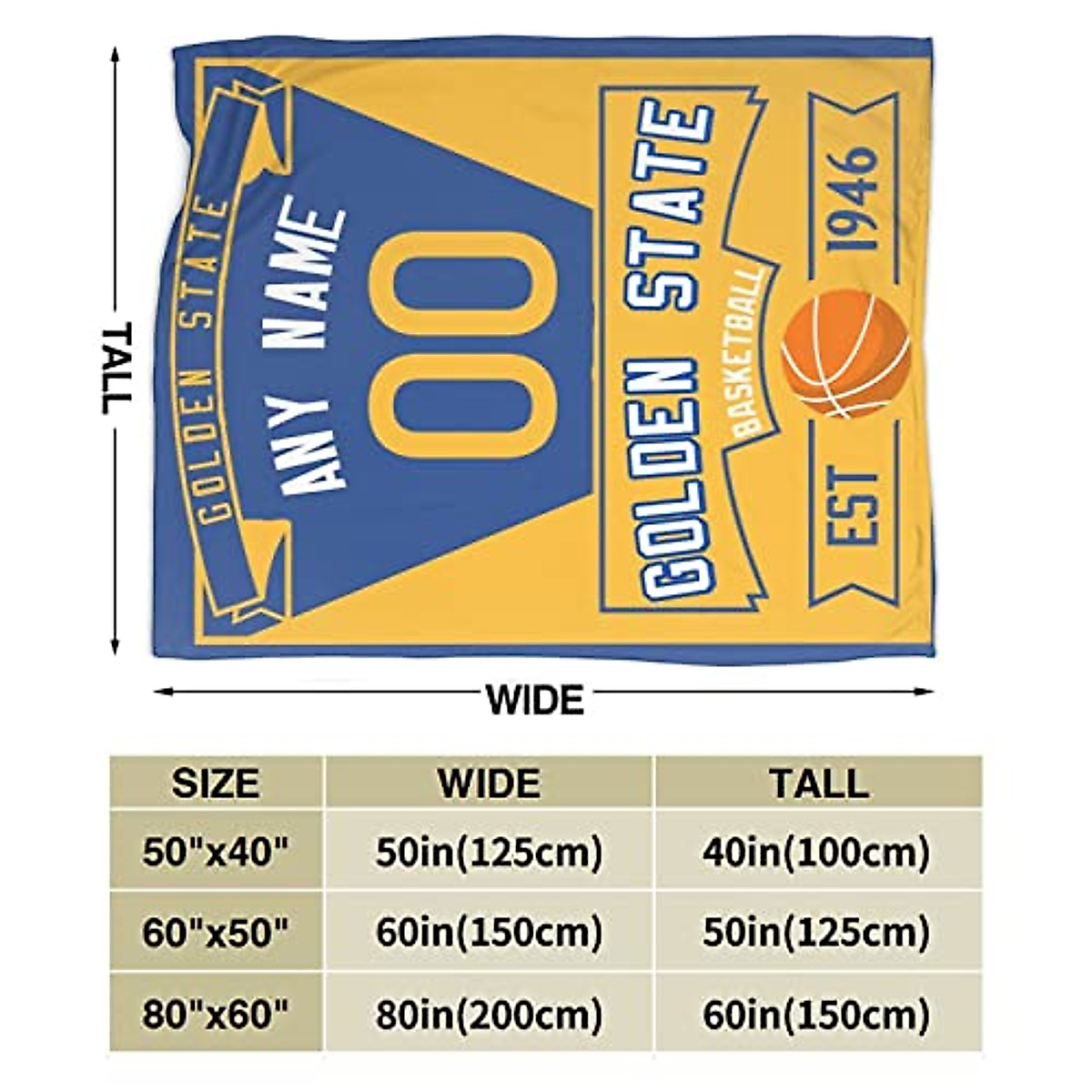 Custom Throw Blankets for Bed Personalized Basketball City Fans Gift Winter Summer Fleece Blanket Name and Number, 30"x40", 50"x60"